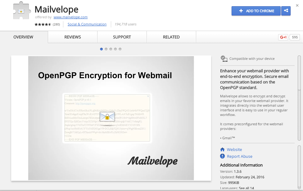 Mailvelope Browser Extension – RETI.us