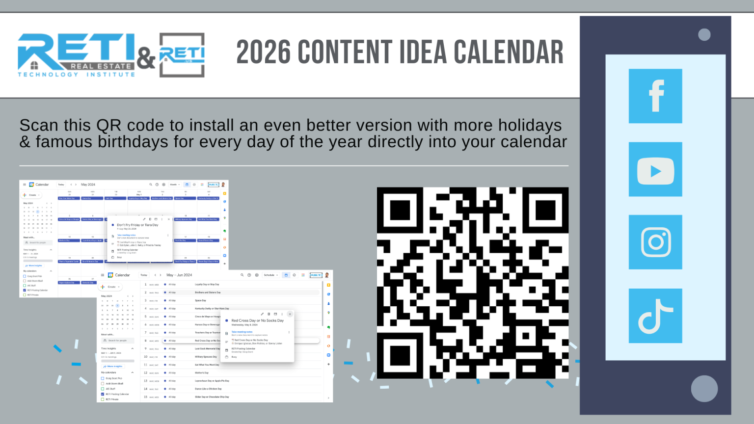 RETI Content Idea Posting Calendar for December 2026 – RETI.us